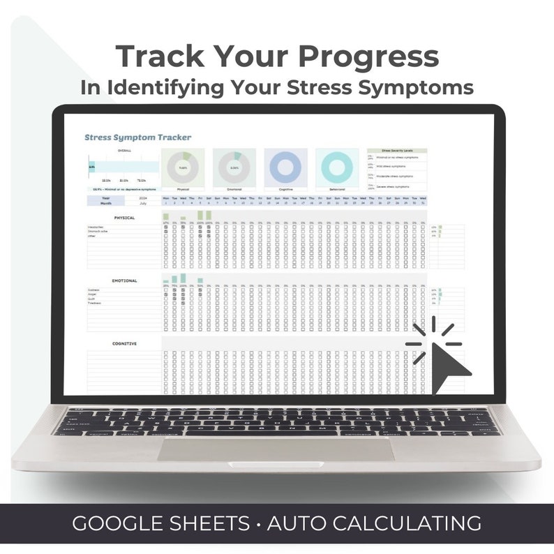 Stress Tracker Spreadsheet | Symptoms, Triggers, Mood Monitor (google ...