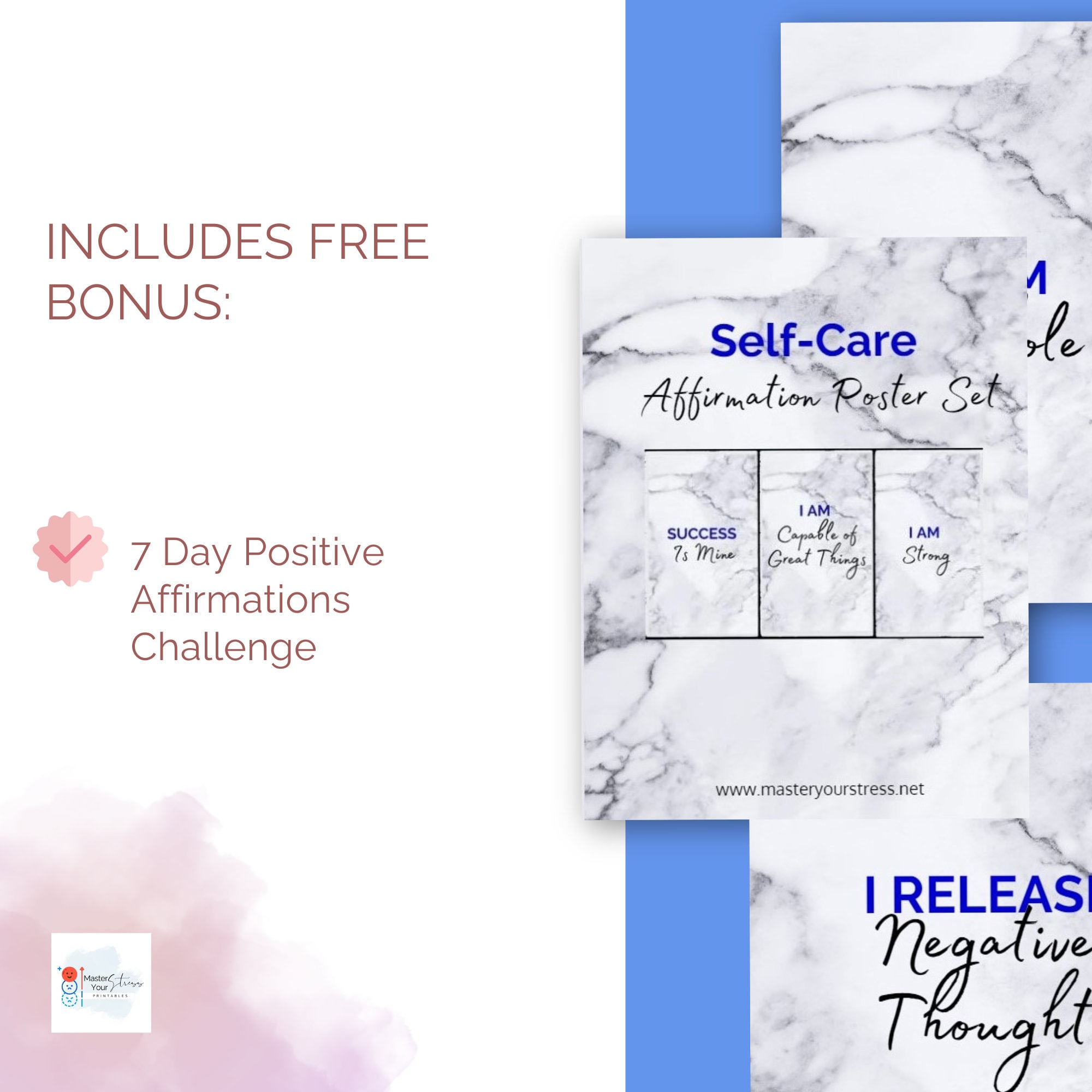 Positive Affirmations Mini Poster Set: Motivational Decor (digital ...