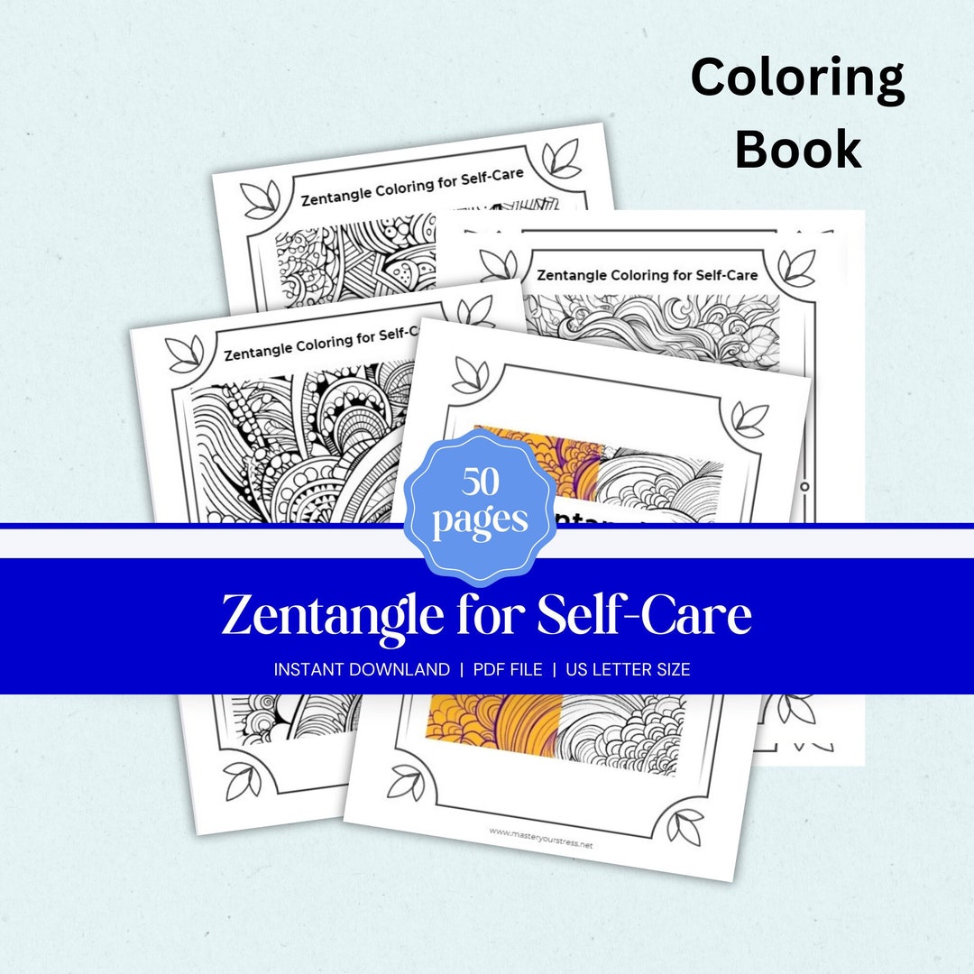 Zentangle Self-care Coloring Book | Affirming Art Enhances Creativity ...