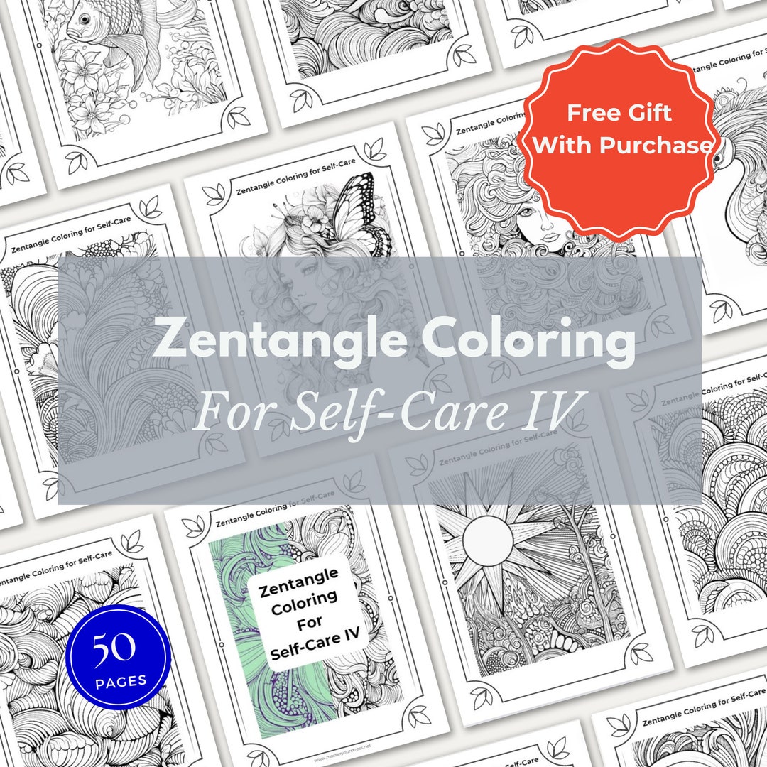 Zentangle Self-care Coloring Book IV | Affirming Art Enhances ...