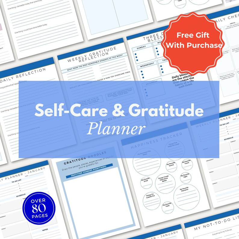 Self-care Gratitude Planner: Wellness Journal (digital Download) - Etsy