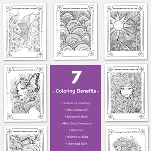 Zentangle Self-care Coloring Book IV | Affirming Art Enhances ...
