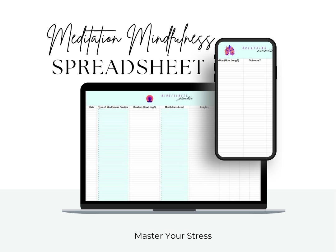 Meditation Tracker Spreadsheet | Mindfulness & Mental Health Tracker ...