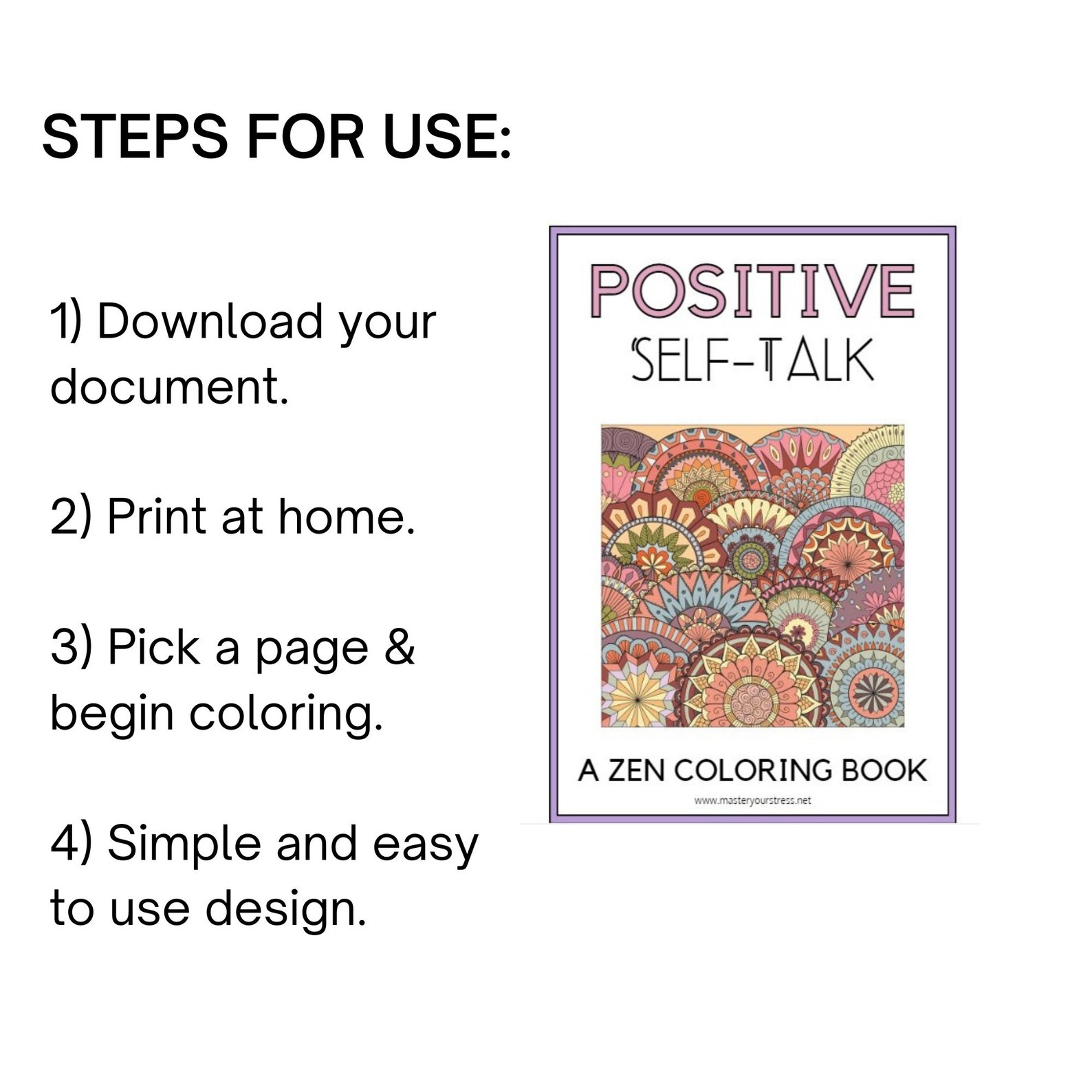 Positive Self-talk Coloring Book | Affirming Art Enhances Creativity ...