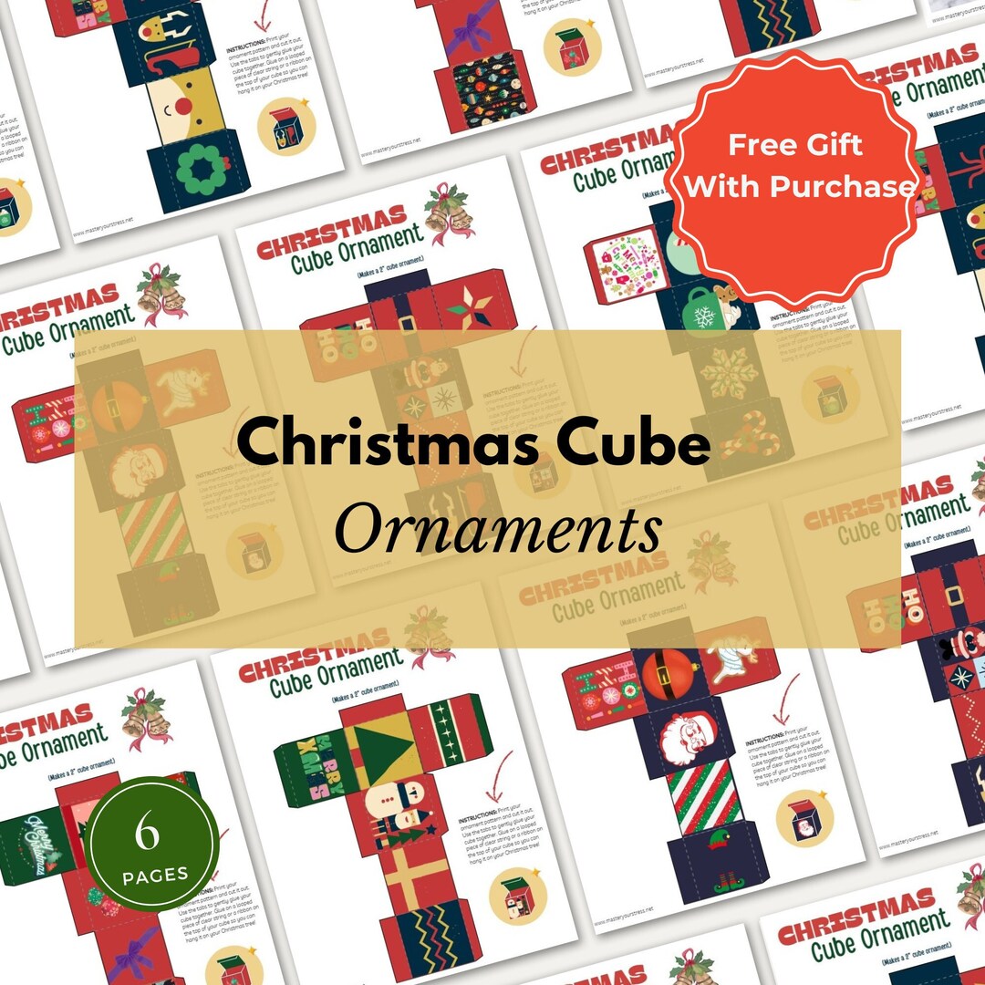 Printable Christmas Ornament Cube: Holiday Craft Activity (digital ...