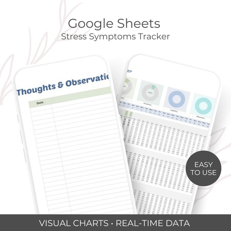 Stress Tracker Spreadsheet | Symptoms, Triggers, Mood Monitor (google ...