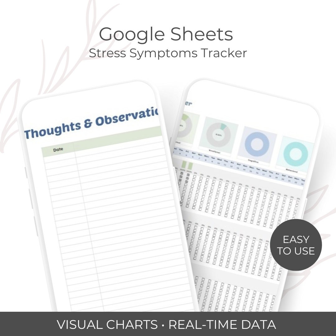 Stress Tracker Spreadsheet | Symptoms, Triggers, Mood Monitor (google ...