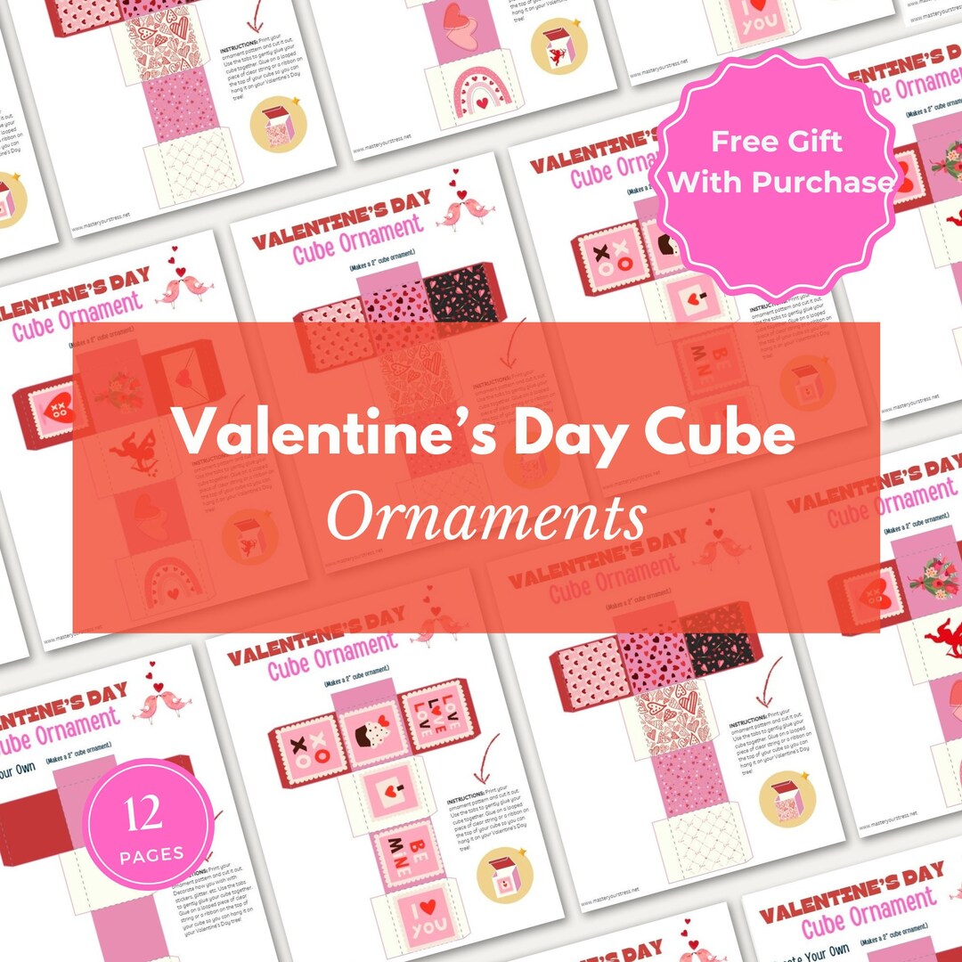 Printable Valentine's Day Ornament Cube: Kids Craft Activity (digital ...
