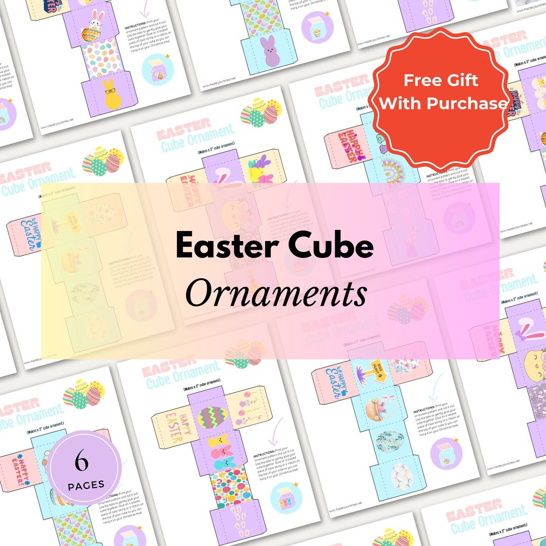 Printable Easter Ornament Cube: DIY Holiday Decor (PDF Pattern) - Etsy