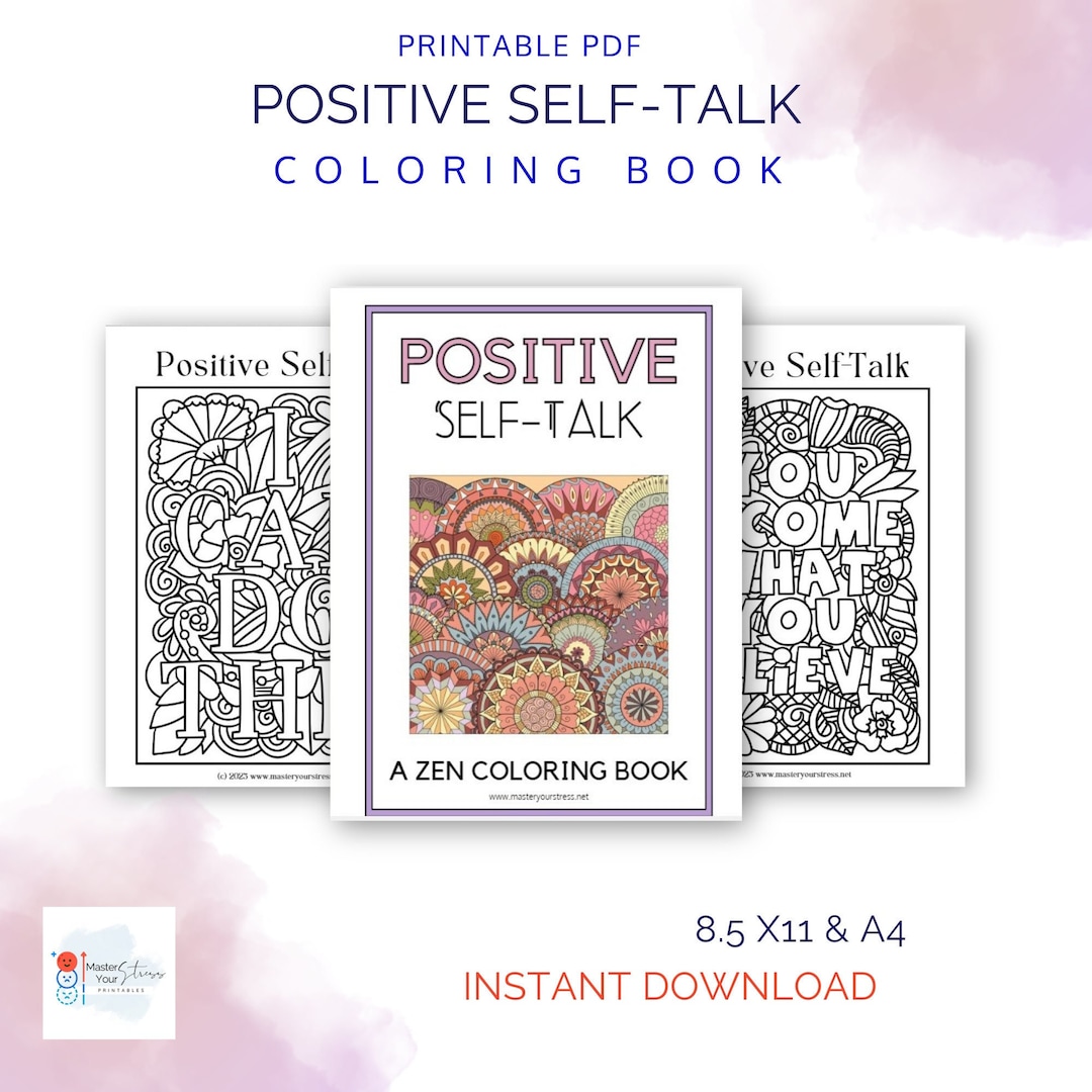 Positive Self-talk Coloring Book | Affirming Art Enhances Creativity ...