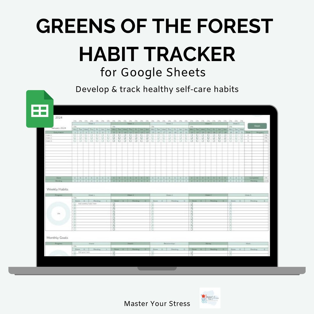 Google Sheets Habit Tracker | Goal Tracker | Daily Habit Tracker ...