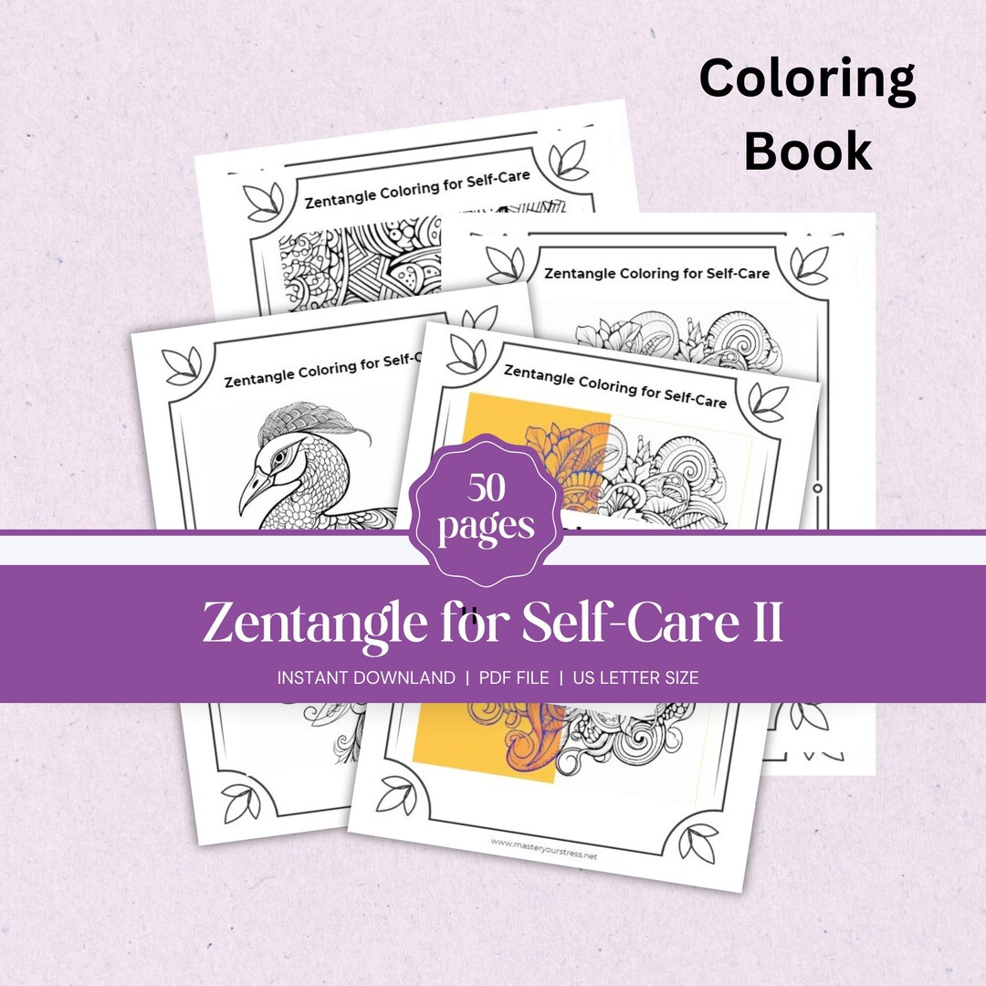 Zentangle Self-care Coloring Book | Affirming Art Enhances Creativity ...