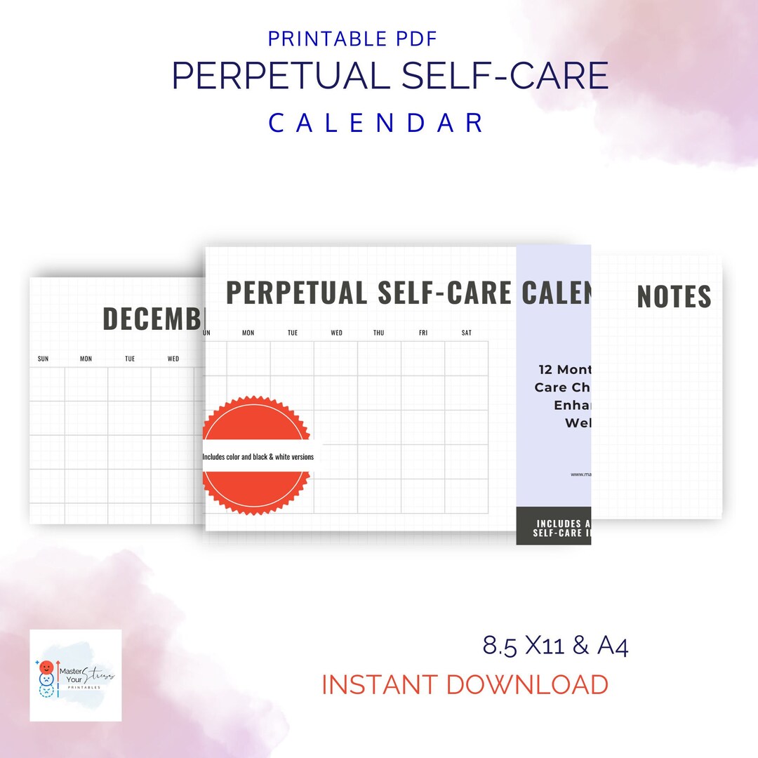 Perpetual Self-care Calendar - Etsy