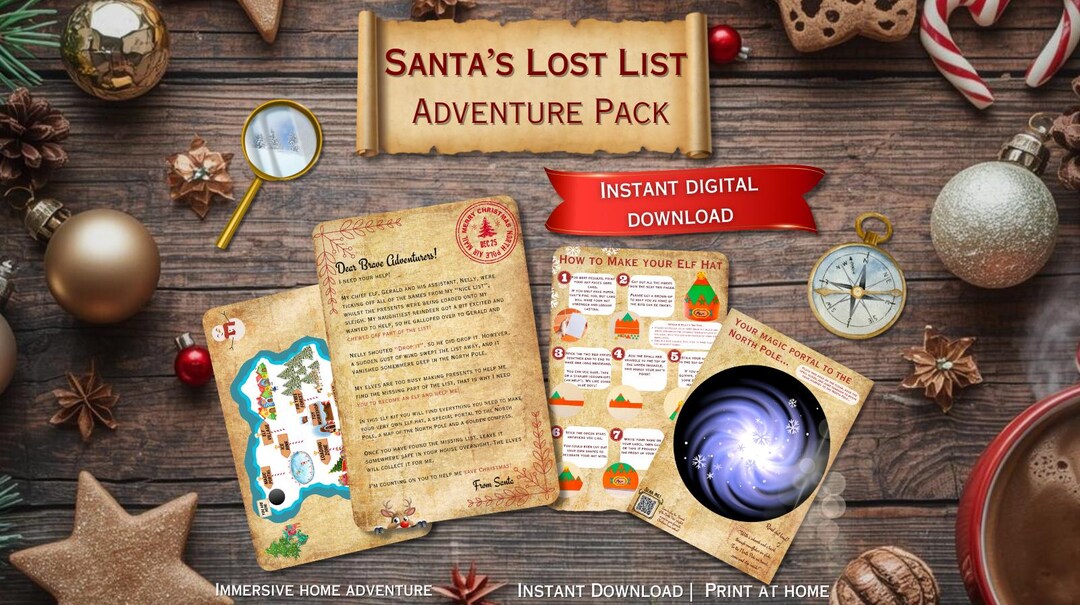 Santa’s Lost List Adventure Pack – Printable Christmas Treasure Hunt ...