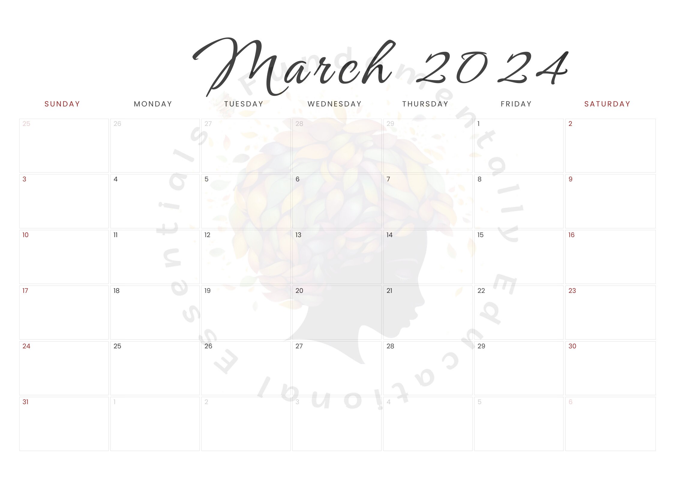 Minimalist 2024 GOODNOTES Compatible Printable Wall Calendar ...