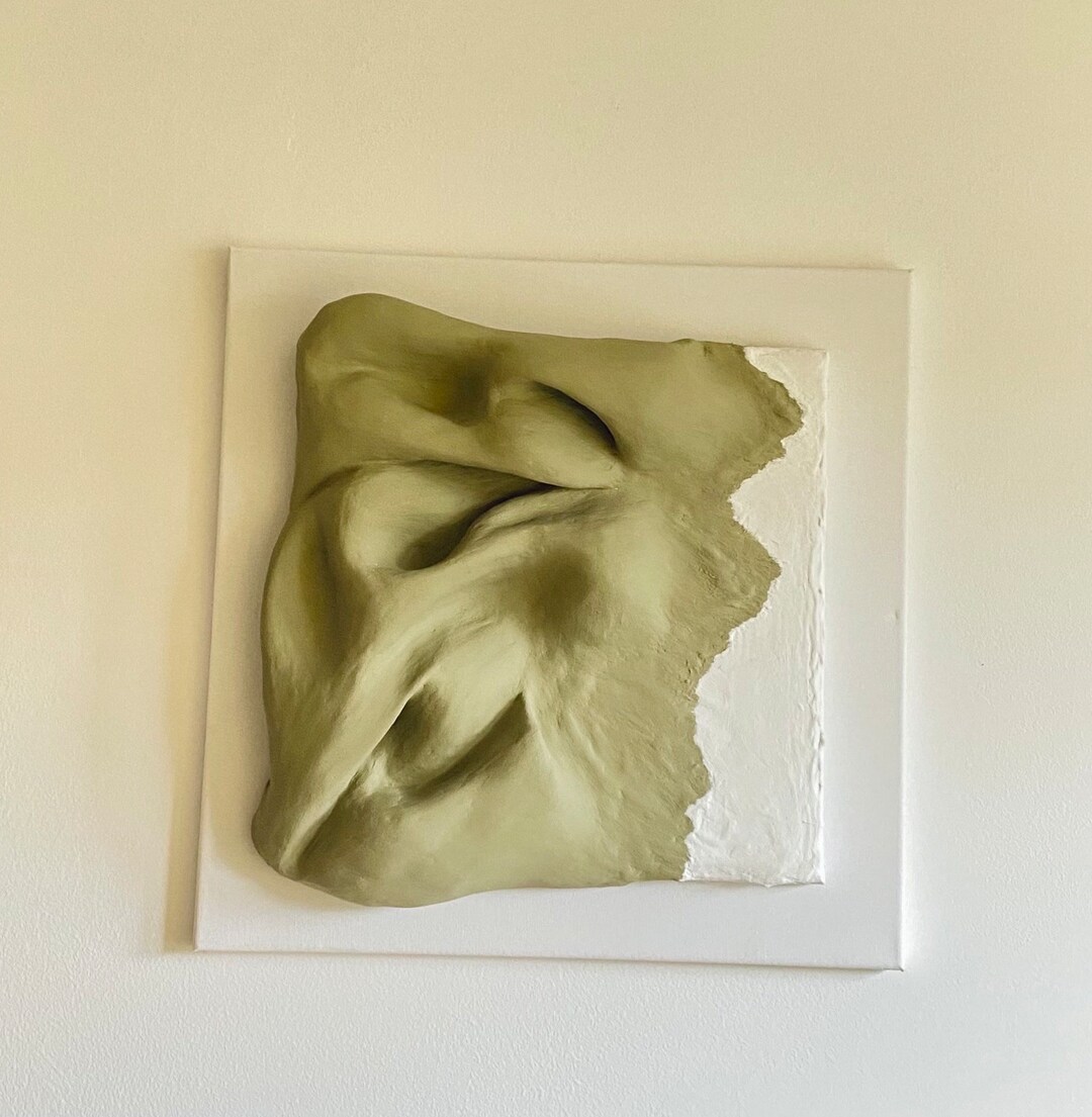 3D Textured Plaster Wall Art Sculpture With Spackle and Clay. (mountain ...