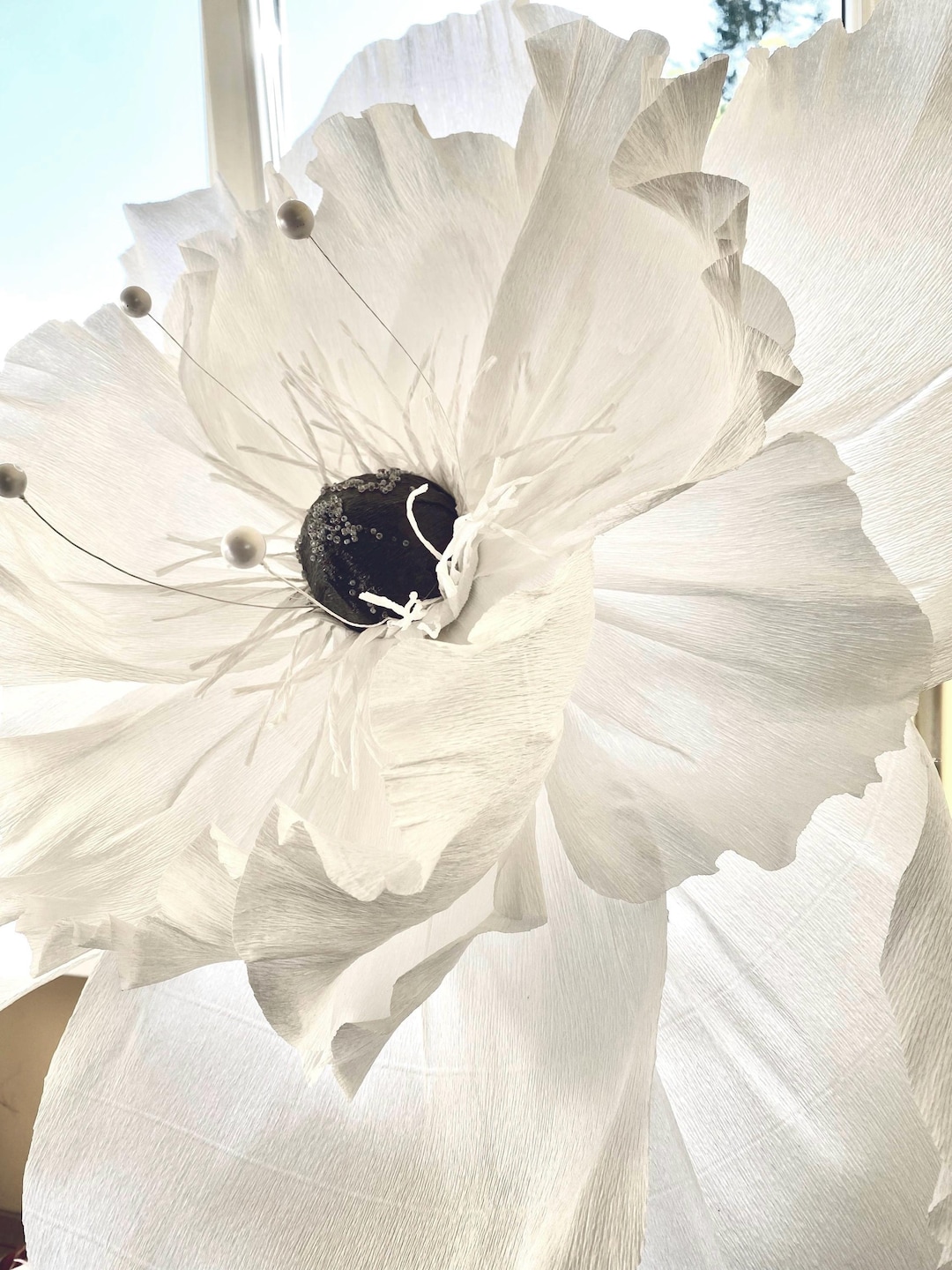 Bridal Giant Crepe Paper POPPY Style1 Flower. Beautiful Large Flower ...