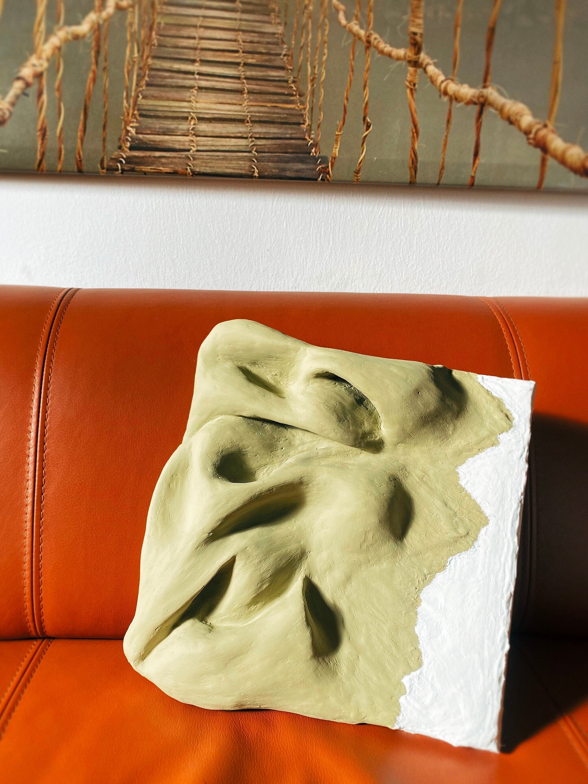 3D Textured Plaster Wall Art Sculpture With Spackle and Clay. (mountain ...