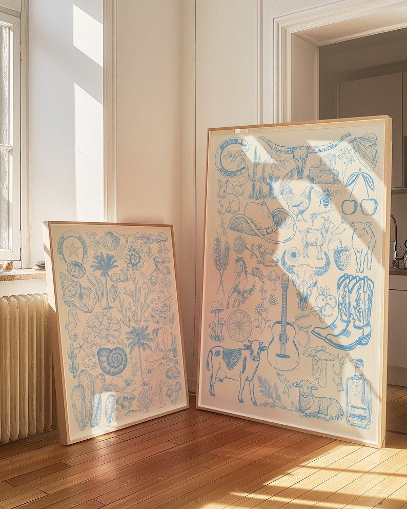 9pack Coastal Cowgirl-beachy Boho Decor Digital Poster Prints Beach ...