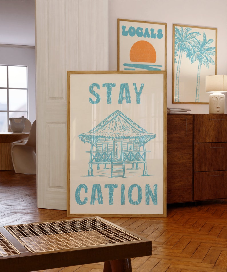 Trendy Coastal Print Digital Beach Poster Locals Only Poster Boho Decor ...