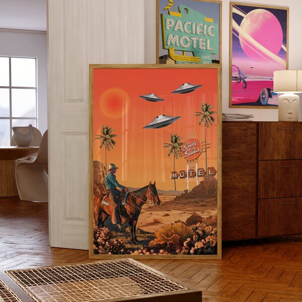 Retro Space Poster - Etsy