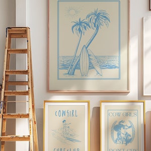 9pack Coastal Cowgirl-beachy Boho Decor Digital Poster Prints Beach ...