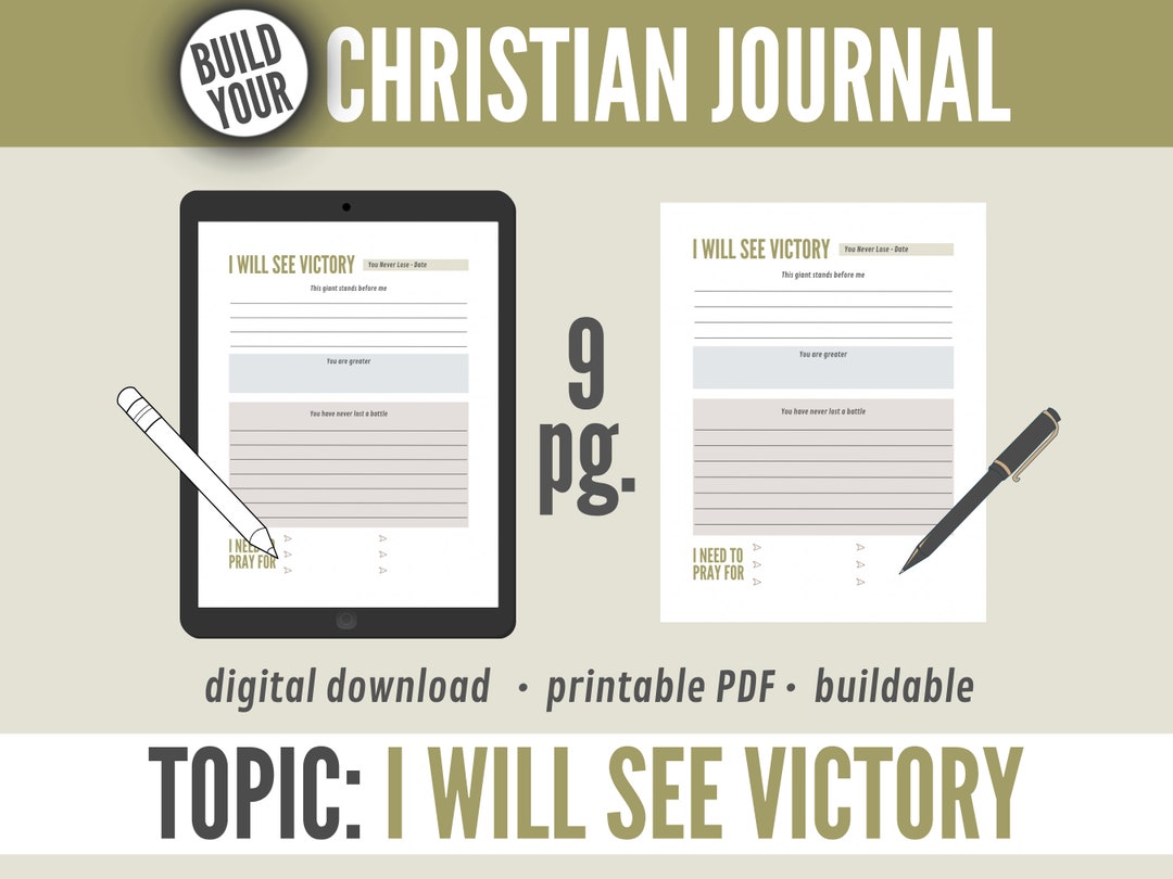 Digital Christian Faith Journal Prompts & Templates I WILL - Etsy