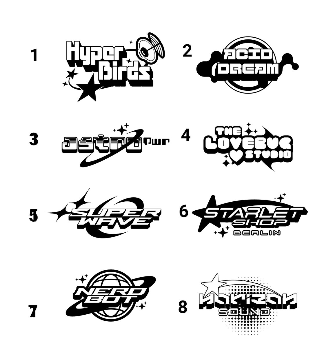 Custom Digital Y2K Logo - Etsy