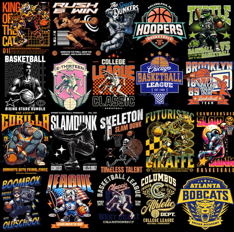 200+ Basketball T-shirt Design Bundle for Fans in PNG Format: Includes ...
