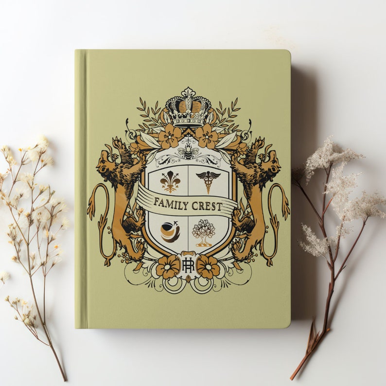 Family Crest Embellished With Roses , Family Crest Coat of Arms Custom ...