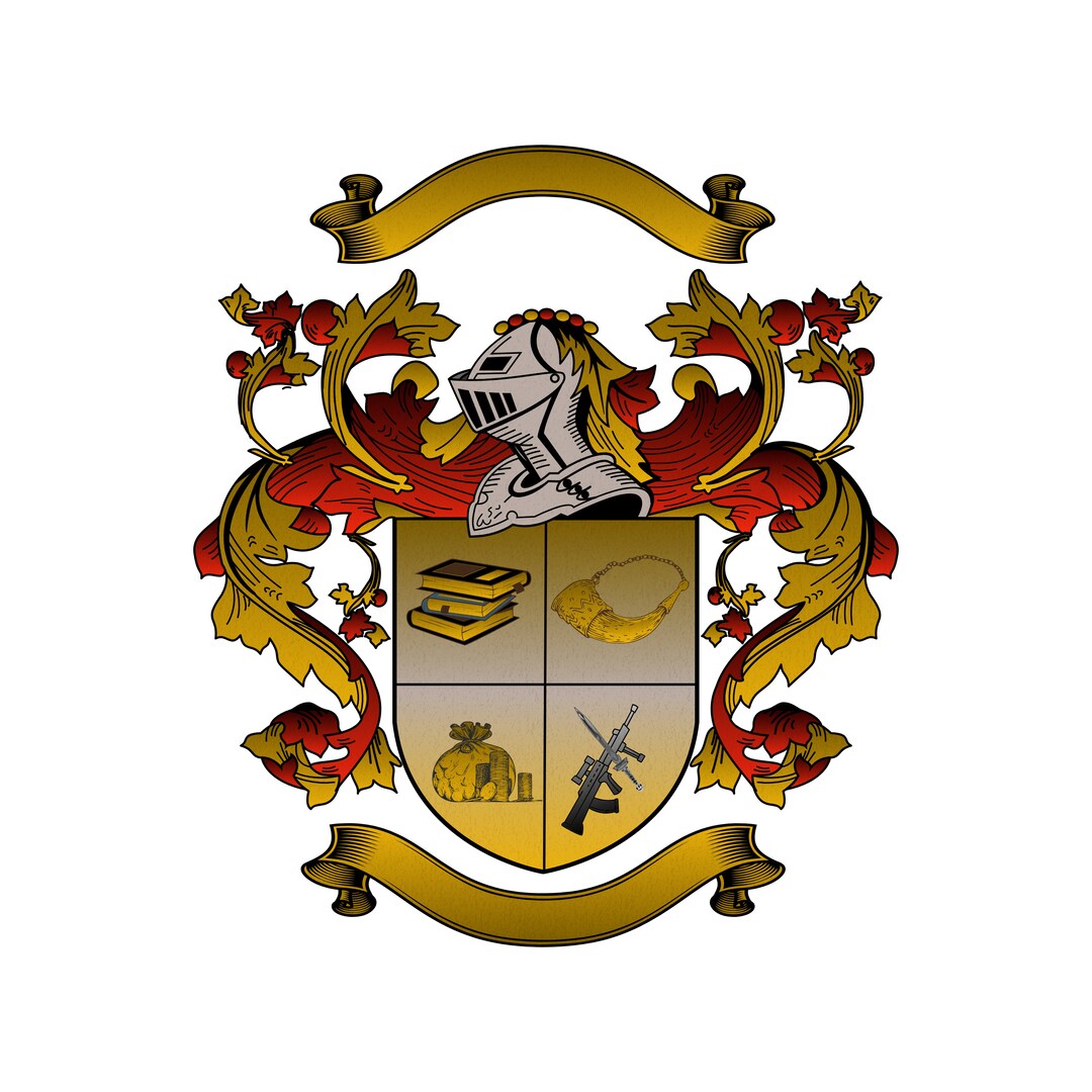 Complex Custom Family Coat of Arms/family Crest or Logo, Personalized ...