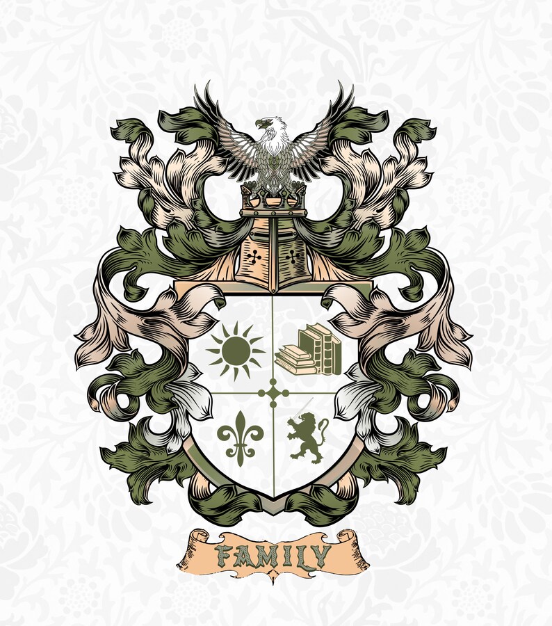 Family Crest Coat of Arms | Custom Logo Design | Family Crest,a Coat of ...