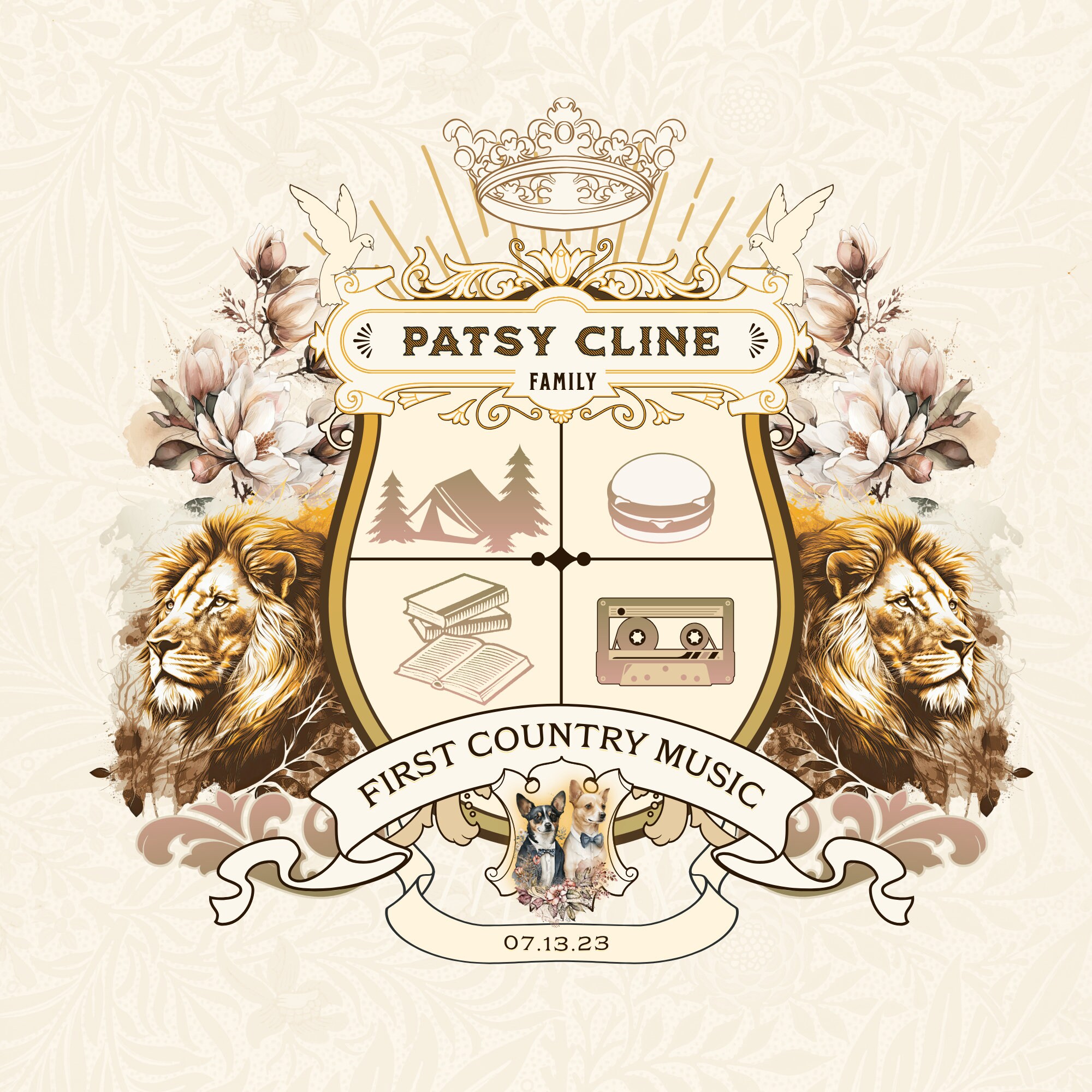 Personalized Family Crests Retriver Design Coat of Arms, Wedding, New ...