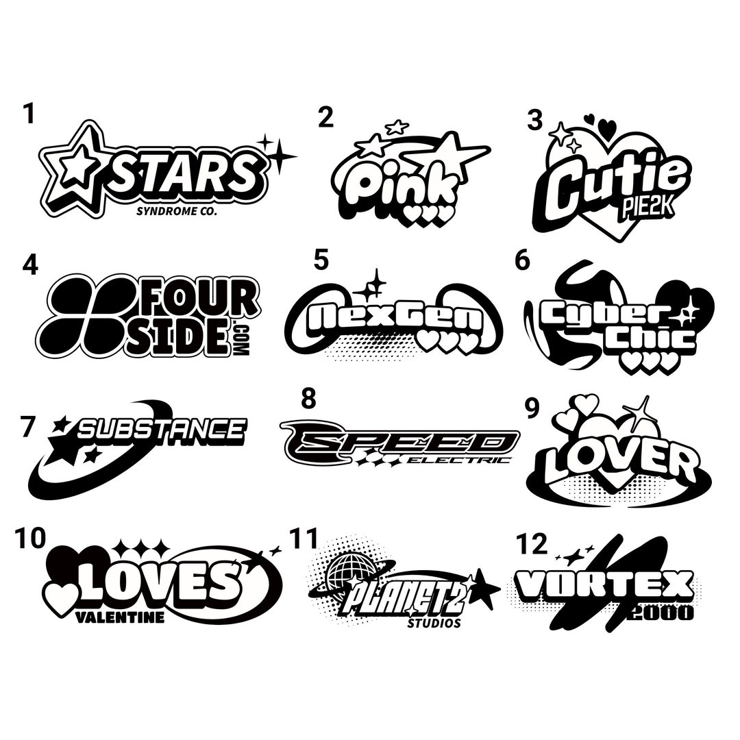 Custom Digital Y2K Logo , FAST DELIVERY - Etsy