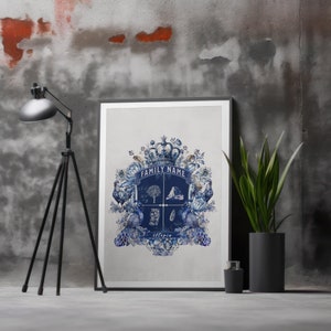Family Crest Coat of Arms Custom Logo Design , CUSTOM CREST, Watercolor ...