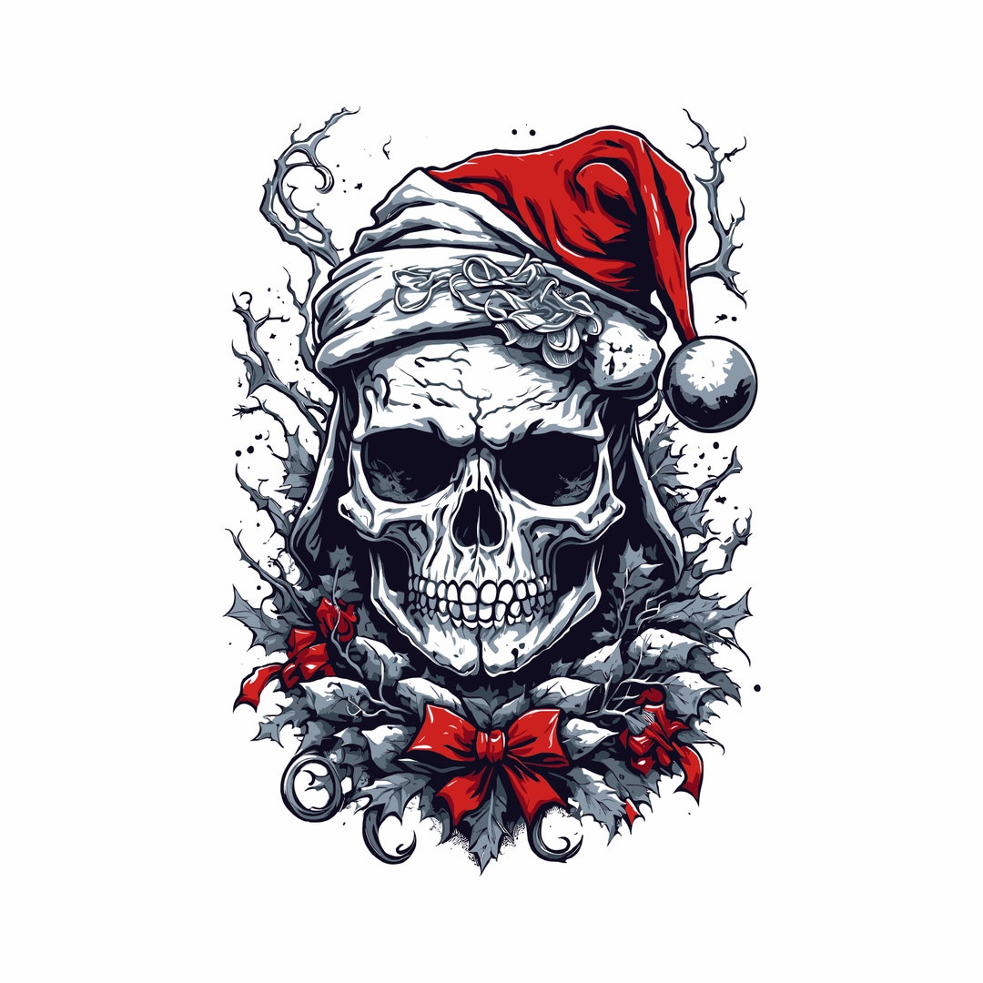 Santa Skull Christmas Horror Vector (PNG, PDF) - Etsy