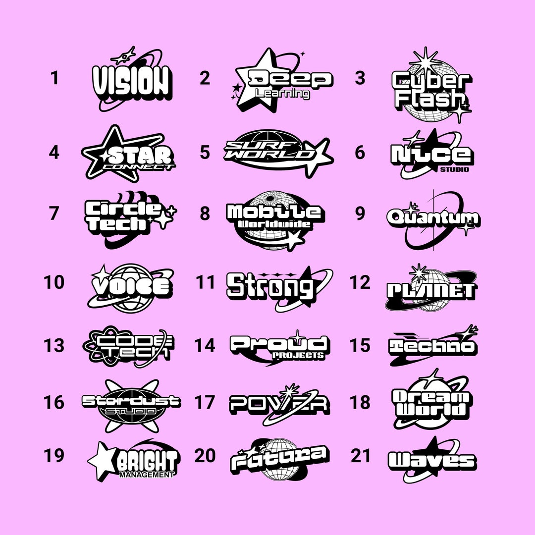 Custom Digital Y2K Logo , FAST DELIVERY - Etsy