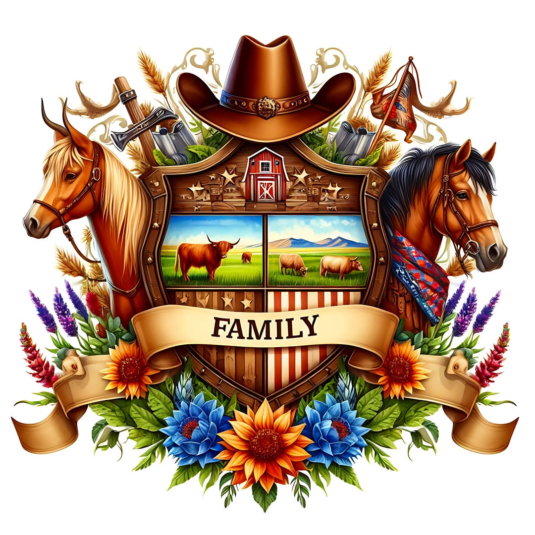 Tailored Western Watercolor Family Crests: Unique Ai-enhanced Designs ...