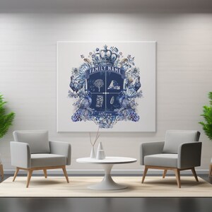 Family Crest Coat of Arms Custom Logo Design , CUSTOM CREST, Watercolor ...