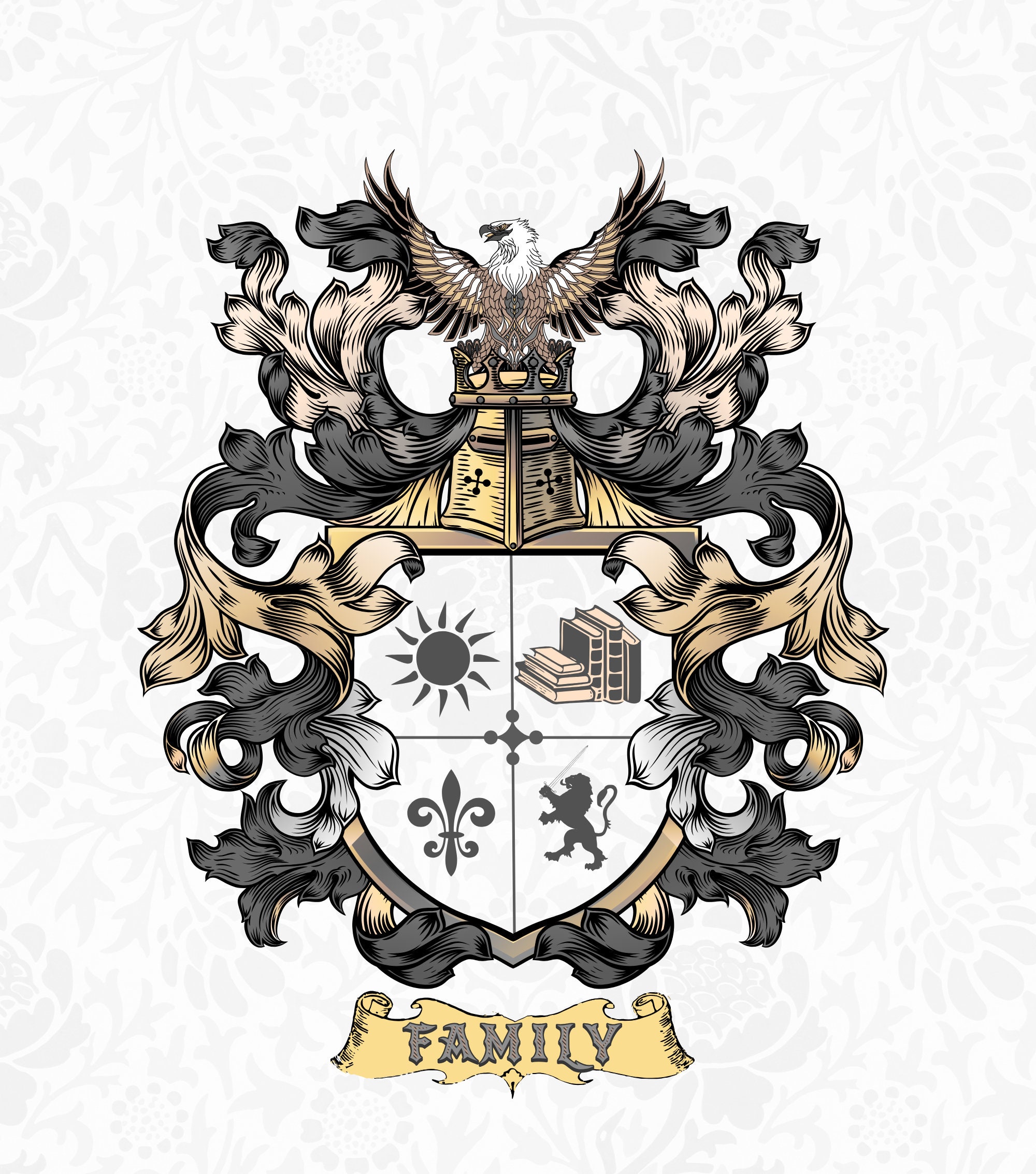 Family Crest Coat of Arms | Custom Logo Design | Family Crest,a Coat of ...