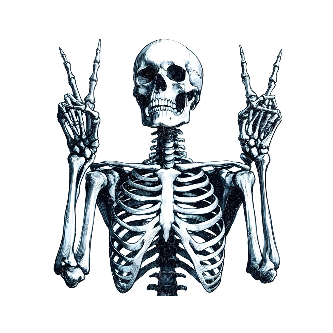 Halloween Skeleton Peace Sign PNG, Digital Print Download - Etsy