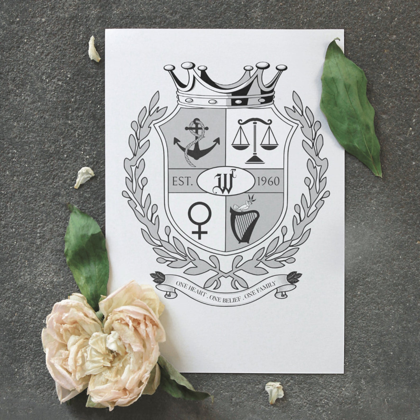 Personalized Family Crests,custom Logo Design | Family Crest ,victor - Etsy