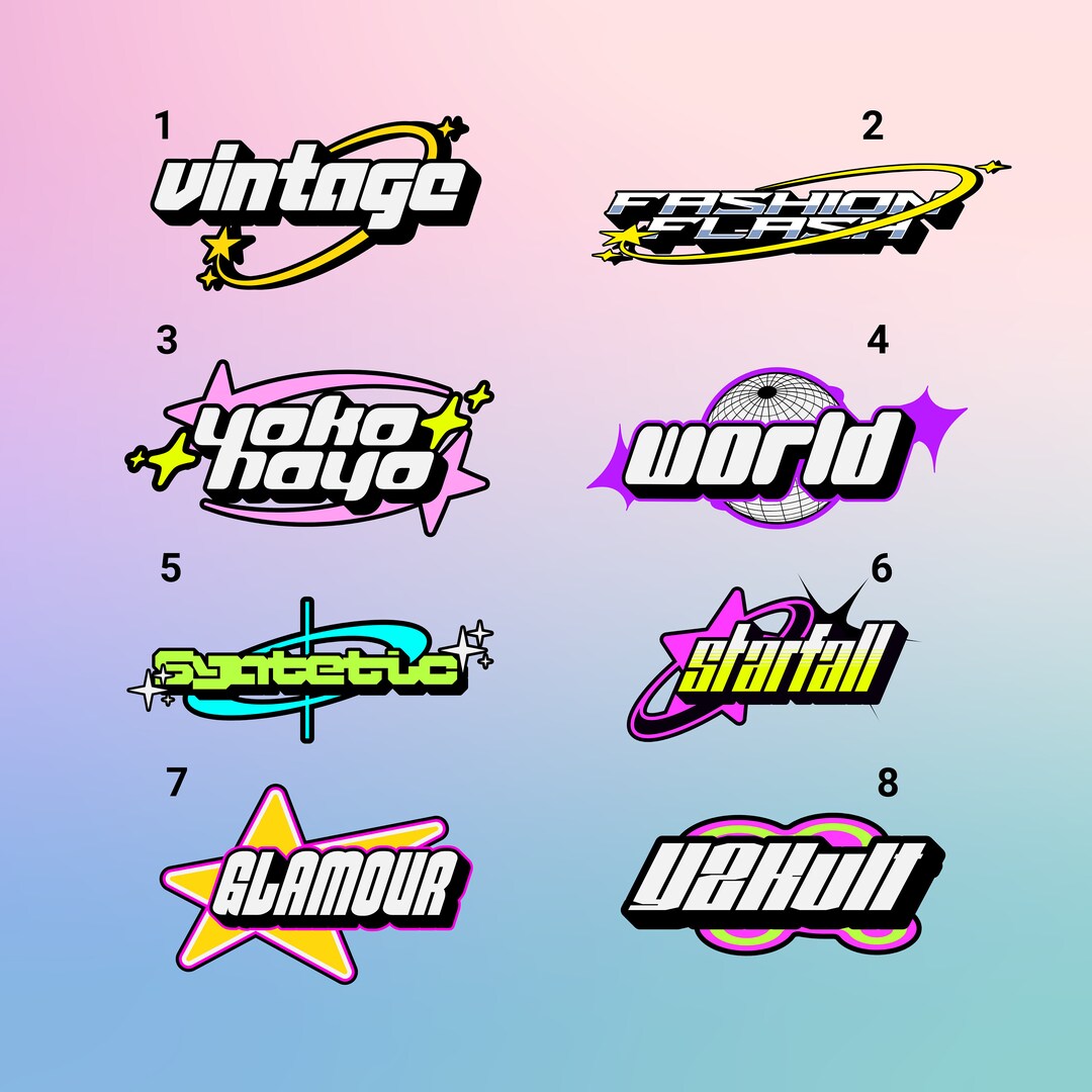 Custom Digital Y2K Logo - Etsy