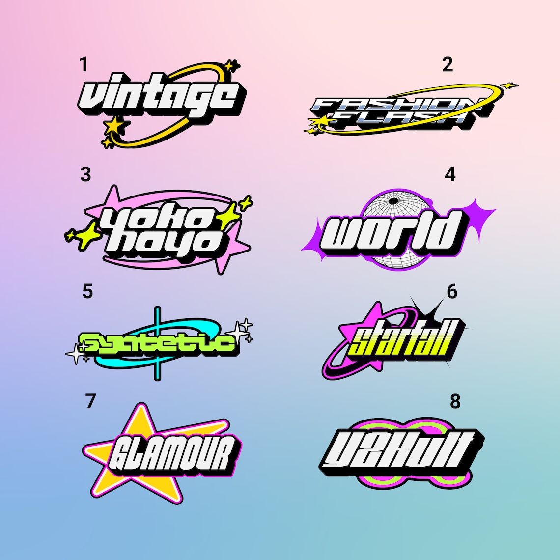 Custom Digital Y2K Logo - Etsy