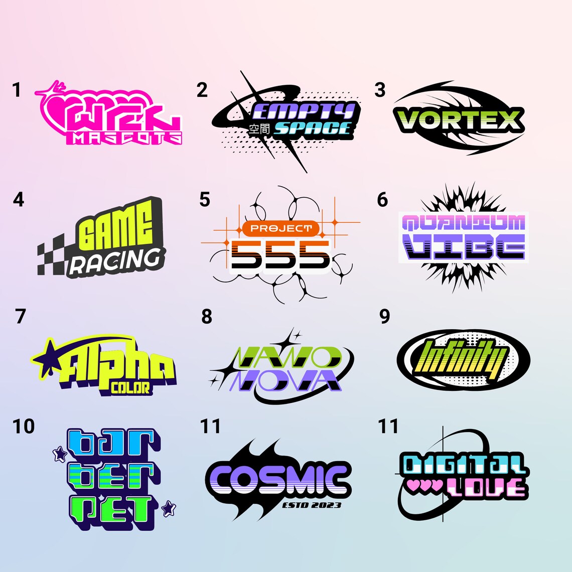 Custom Digital Y2K Logo - Etsy