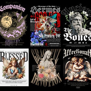 Angel Graphics Streetwear Bundle | Urban T-shirt Designs (PNG Digital ...