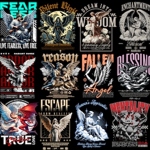 150 Exceptional Angel Streetwear Designs , T-shirt Designs Bundle ...