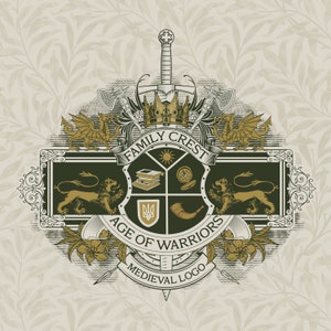 Custom Family Crest Logo Design | Heraldic Coat of Arms (digital Files ...