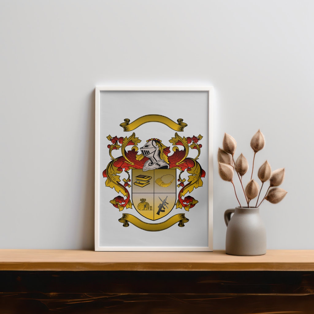 Complex Custom Family Coat of Arms/family Crest or Logo, Personalized ...