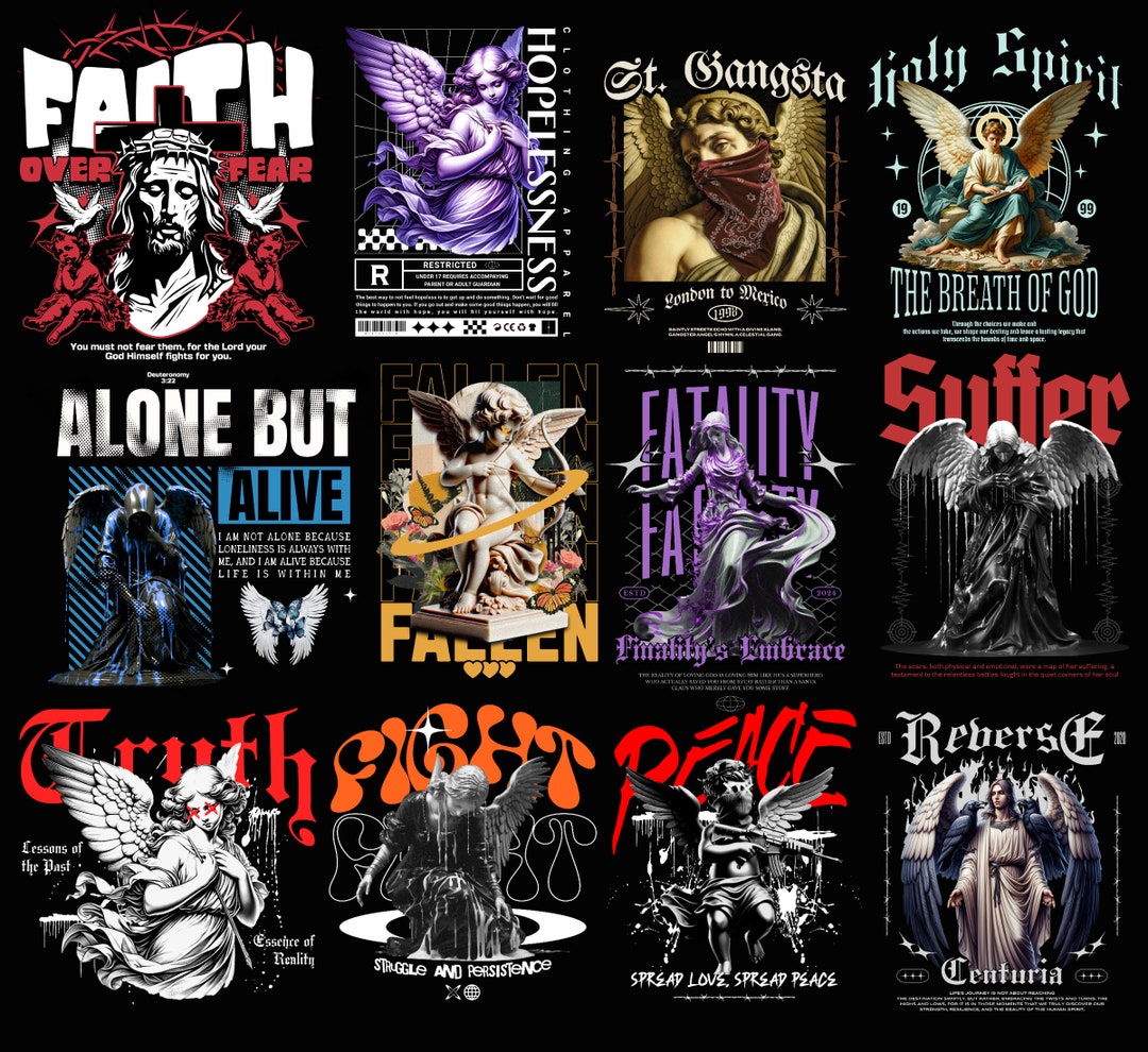150 Exceptional Angel Streetwear Designs , T-shirt Designs Bundle ...